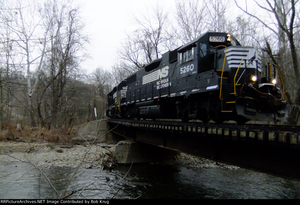 NS 5260 crosses the first Martin's Creek trestle southbound